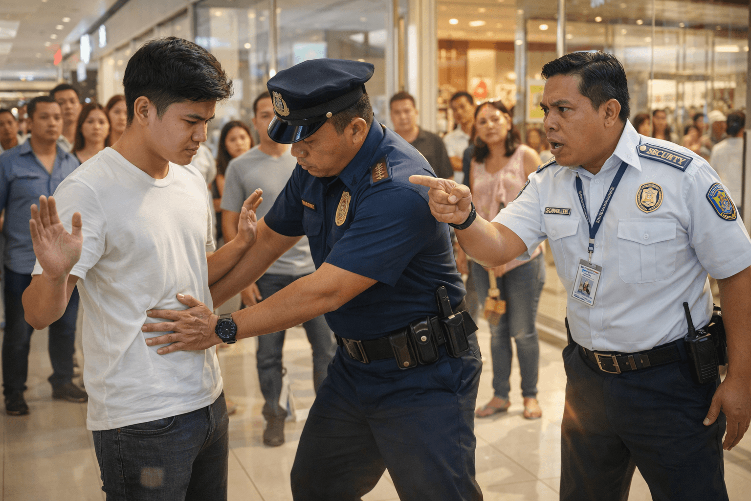 Kinapkapan ng pulis ang binata sa mall—pero nang dumating ang security ...
