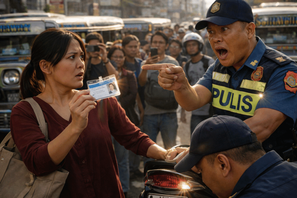 Pinagbantaan ng pulis ang babae sa jeepney stop—pero nang makita ang ID ...