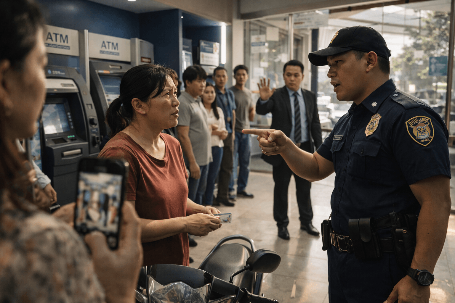 Pinahiya ng pulis ang babae sa ATM line—pero nang dumating ang bank ...