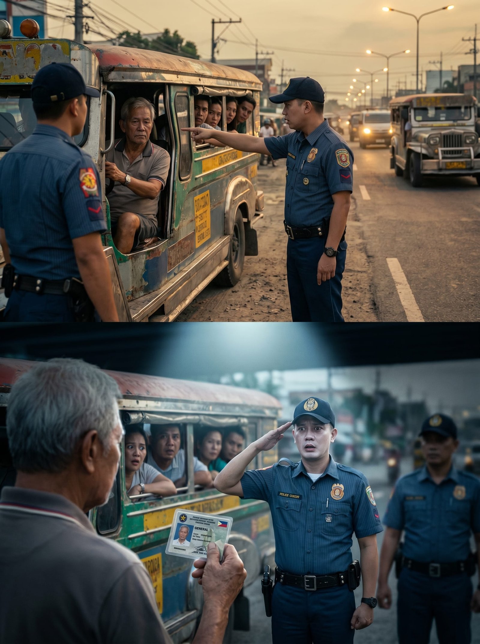 PULIS NA HAMBOG PINARA ANG ISANG LUMANG JEEP—HINDI ALAM NA ANG DRIVER ...